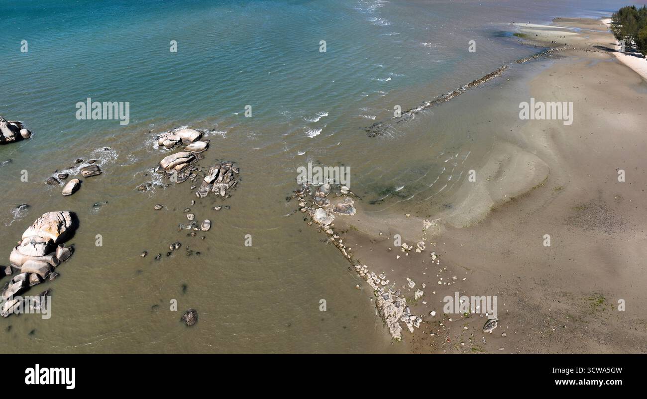 Aerial photography of Tianlong Temple in Xunliao Bay Chisha Coastal ...
