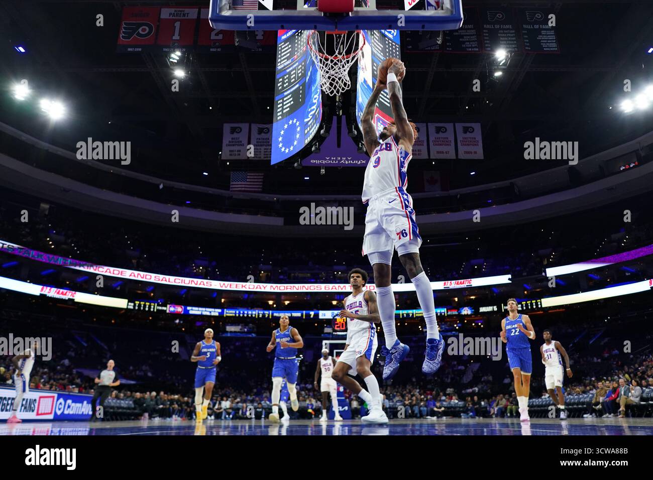 Philadelphia 76ers' Kelly Oubre Jr. plays during a preseason NBA ...