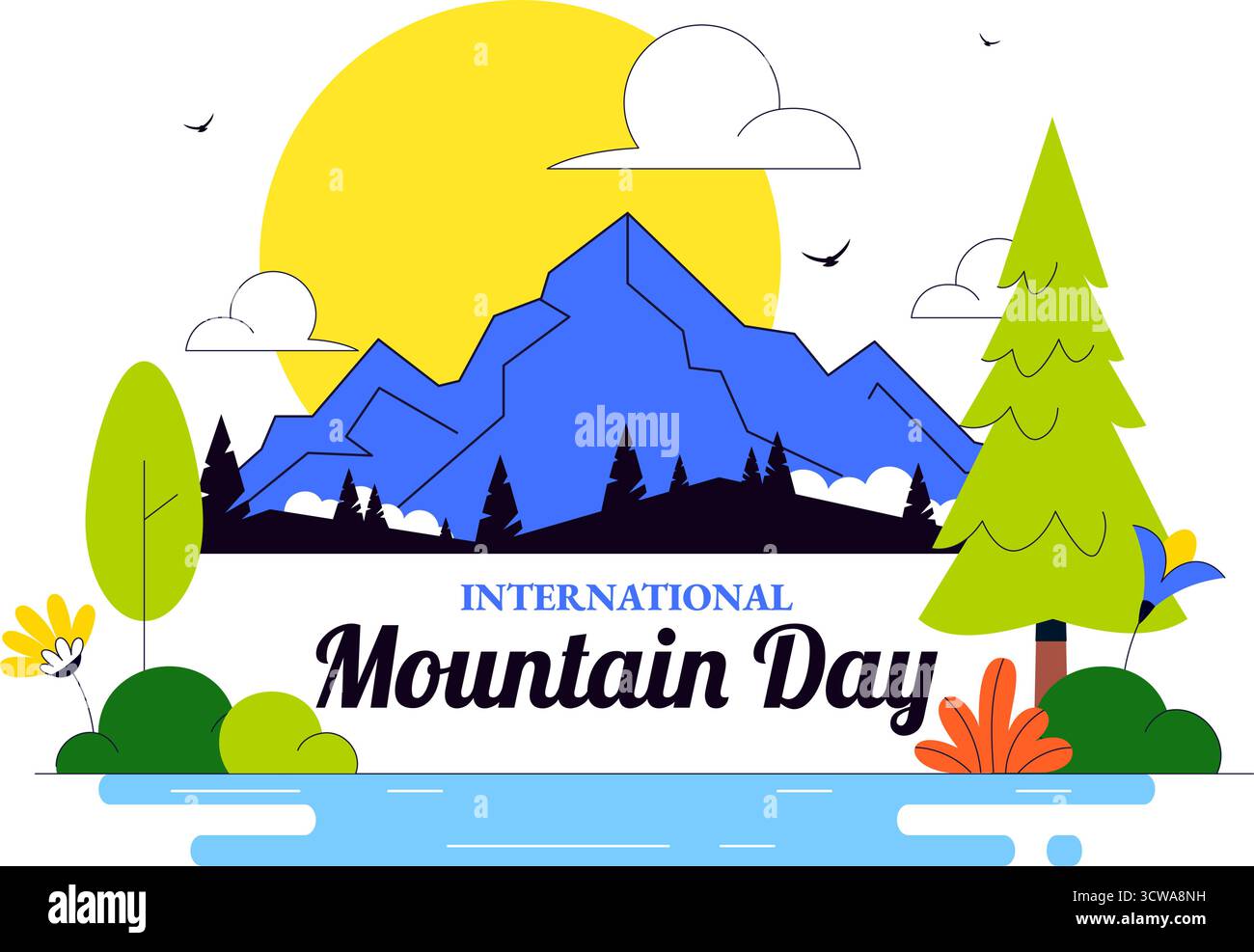 International Mountain Day Vector Illustration Celebrated on December ...