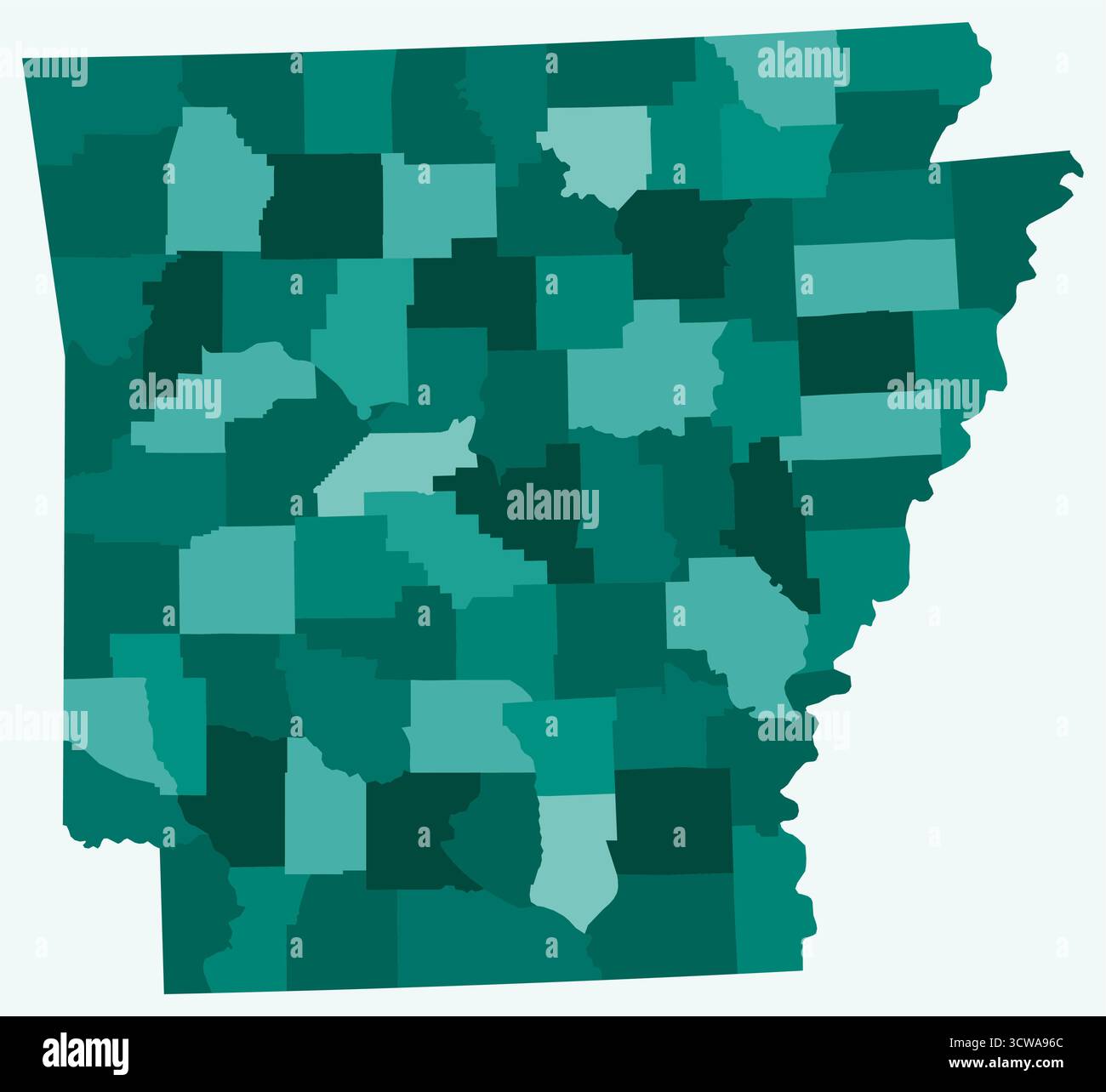 Map of Arkansas with counties. Just a simple state border map with ...
