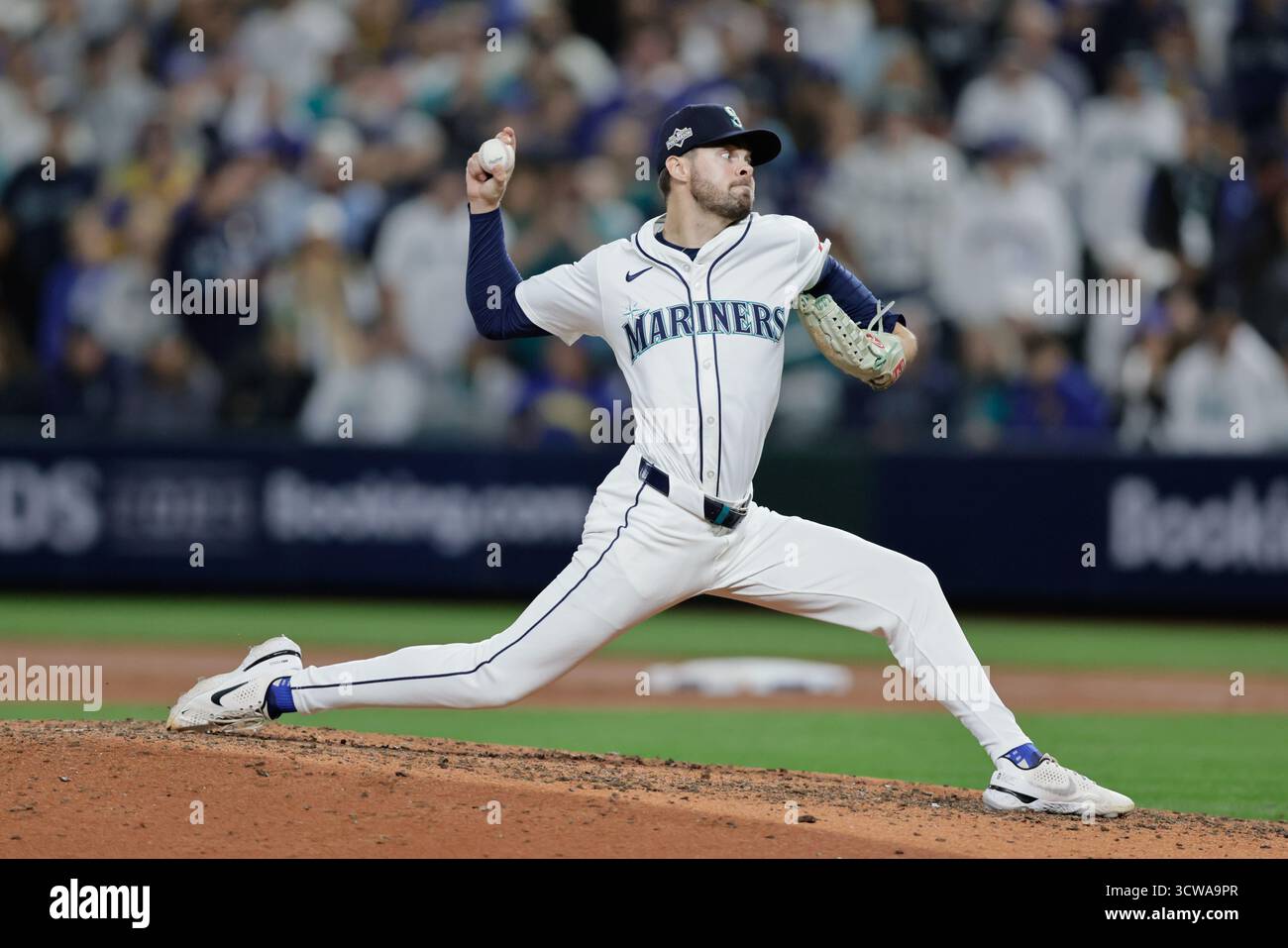 Seattle Mariners pitcher Matt Brash pitches during the seventh inning ...
