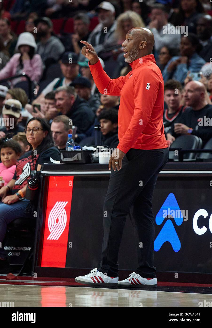 Portland Trail Blazers head coach Chauncey Billups gestures during the ...