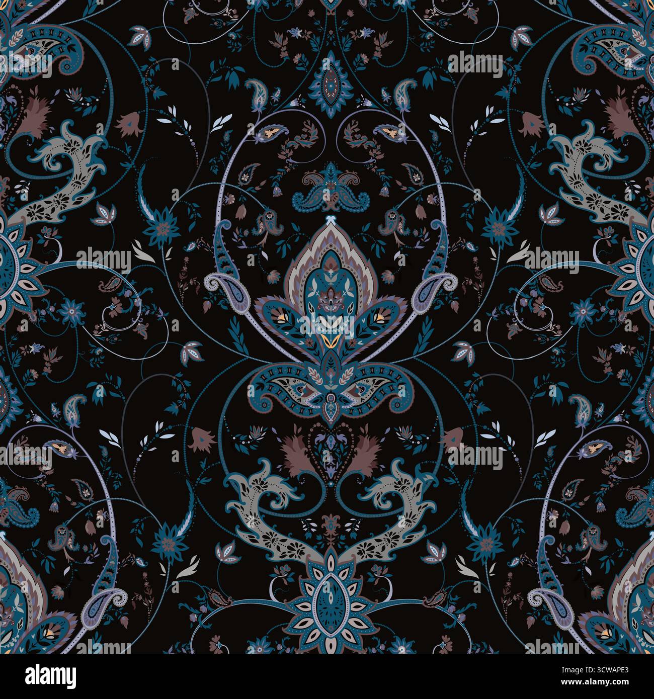 Decorative seamless midnight blue Stock Vector Images - Alamy
