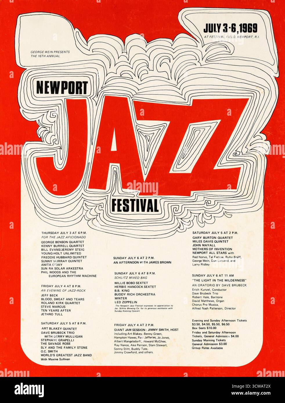 Newport Jazz Festival Concert Poster. July 1969. Led Zeppelin, Jeff ...