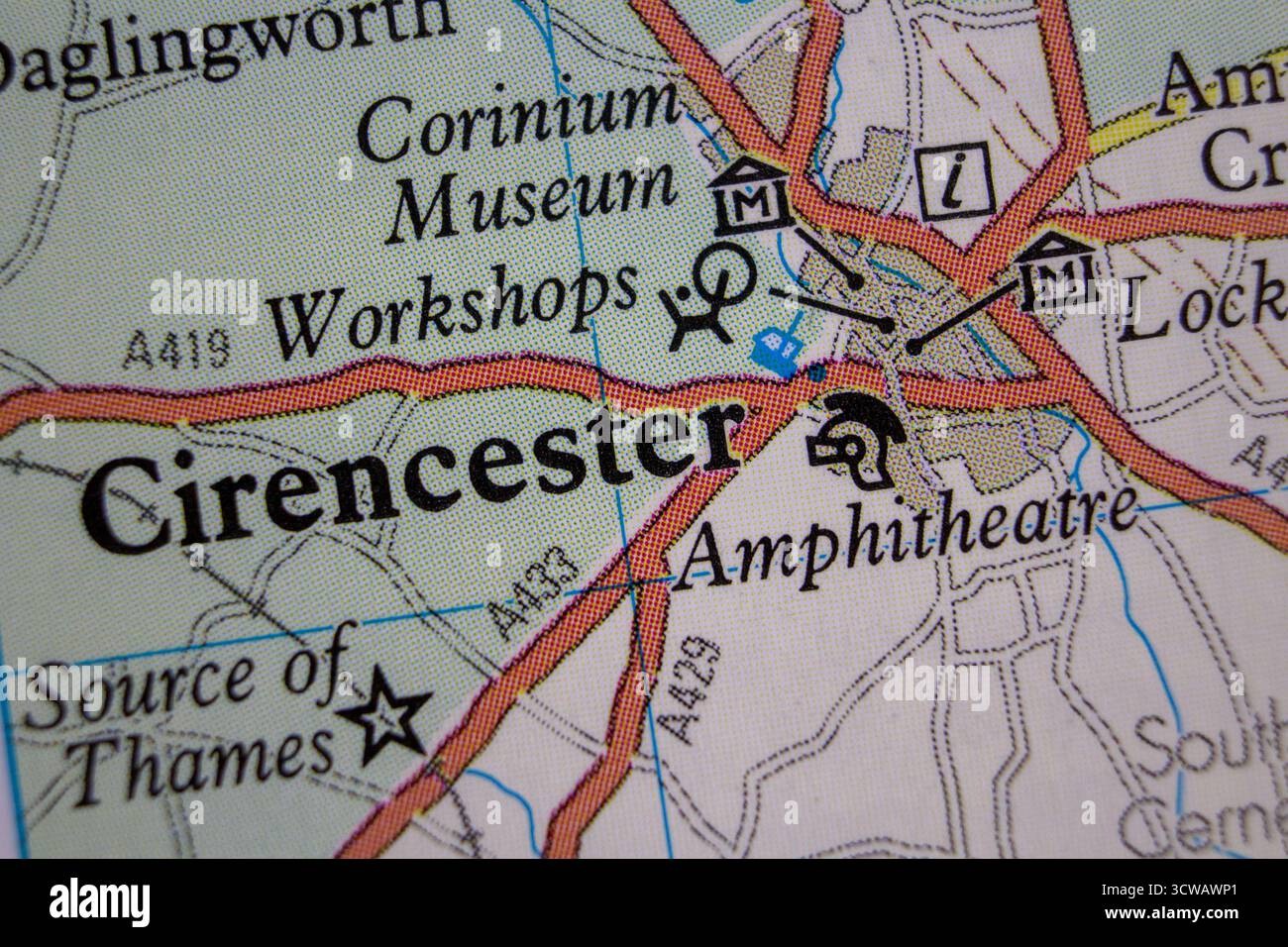Cirencester map hi-res stock photography and images - Alamy
