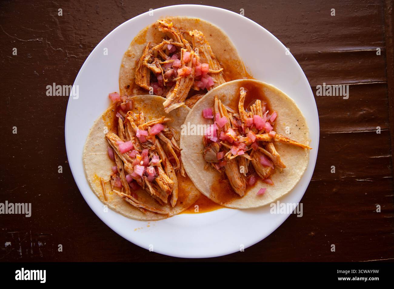 Authentic cochinita pibil recipe in a dish and tacos typical of the ...
