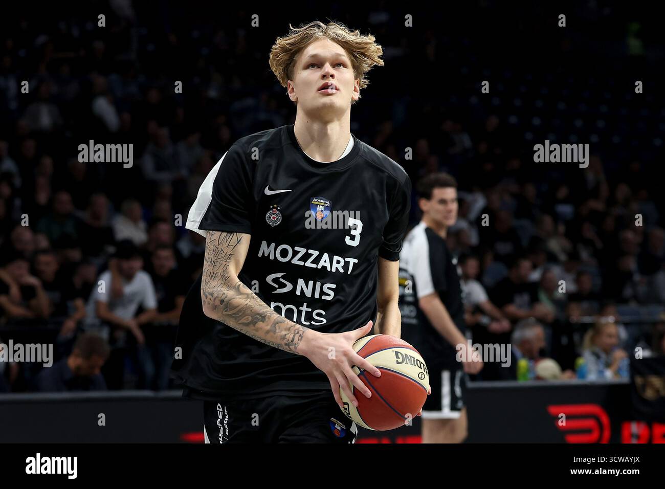 Belgrade, Serbia. 6th Oct, 2025. Partizan's Miikka Muurinen prior to ...