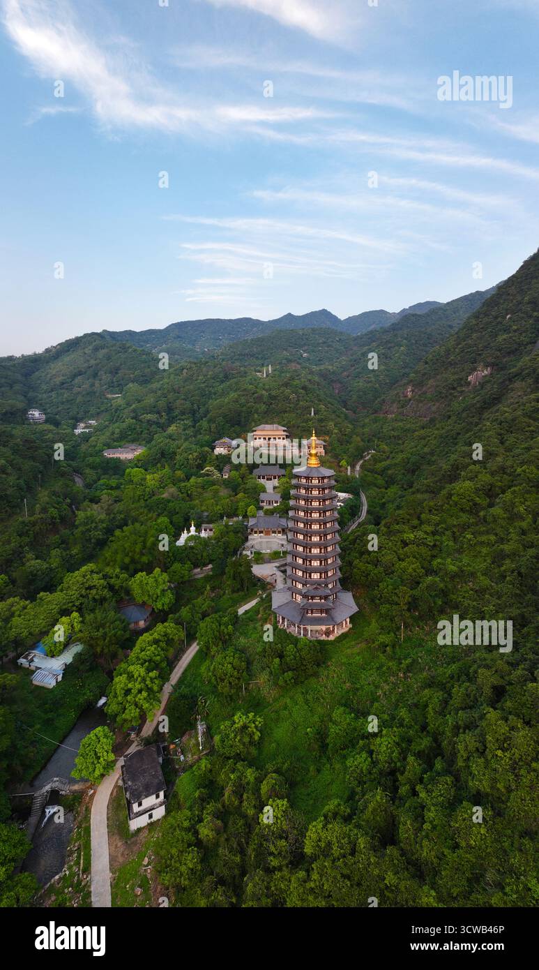 Aerial photography of Xiangtoushan Ping'an Mountain Vowel Ancient ...