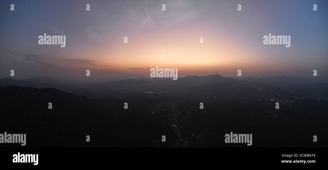 Aerial photography of Xiangtoushan Ping'an Mountain Vowel Ancient ...