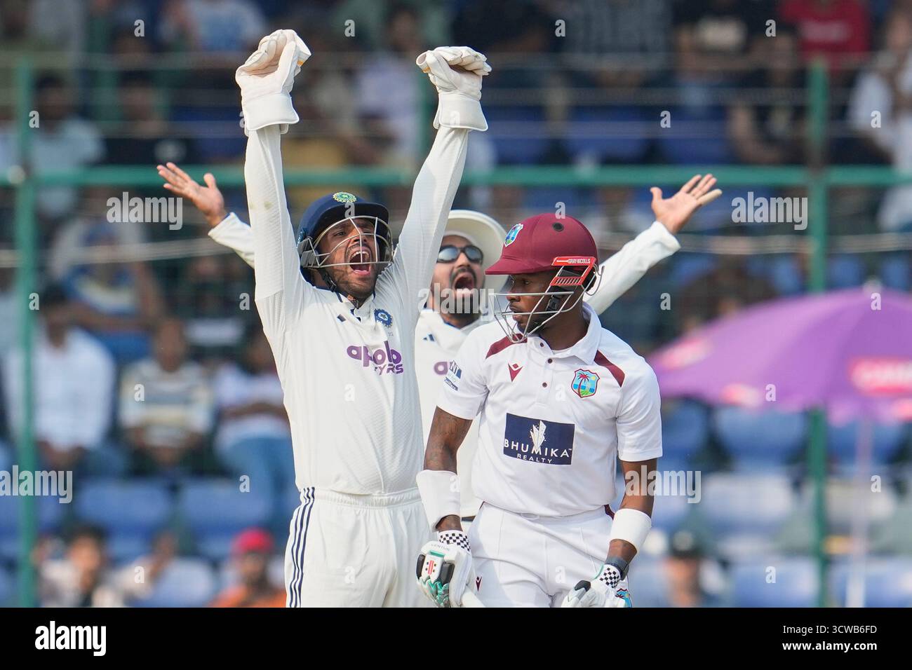 India's wicketkeeper Dhruv Jurel and India's KL Rahul appeals ...