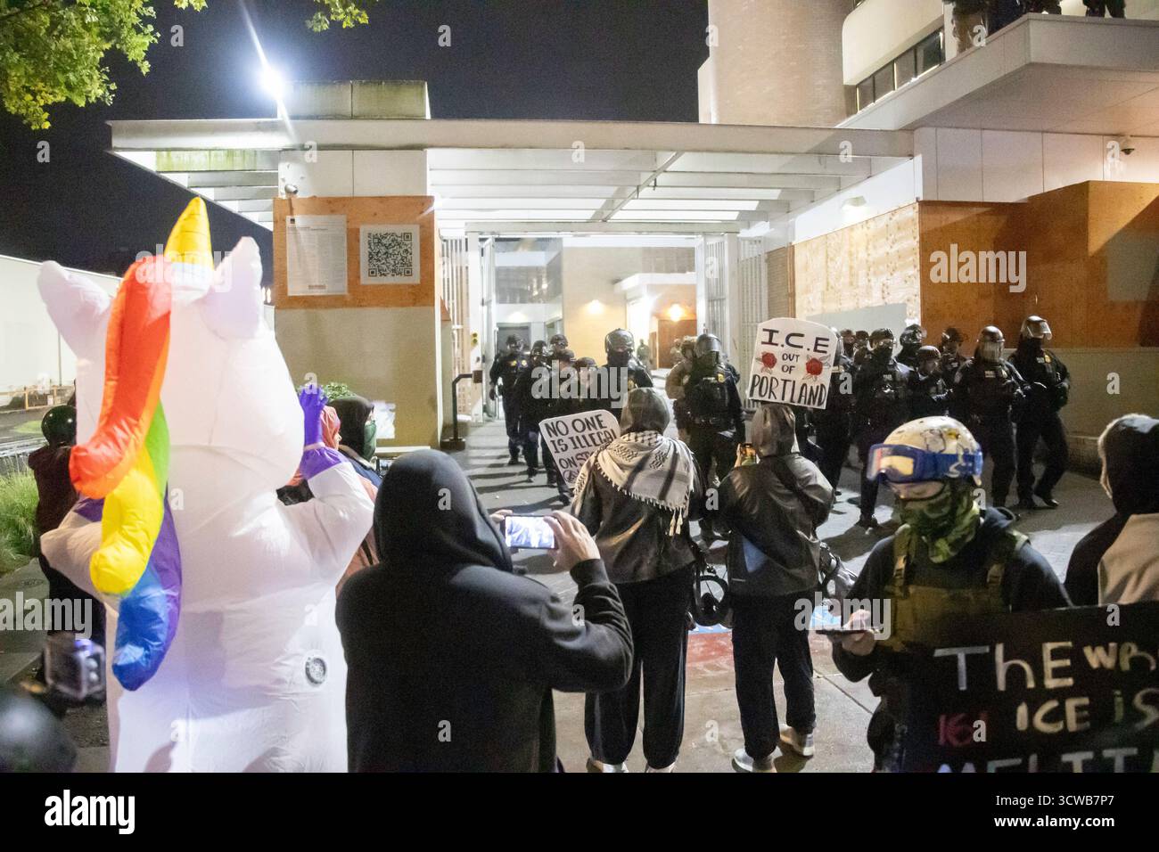 PORTLAND, OR: The City of Portland protests, some in inflatable ...