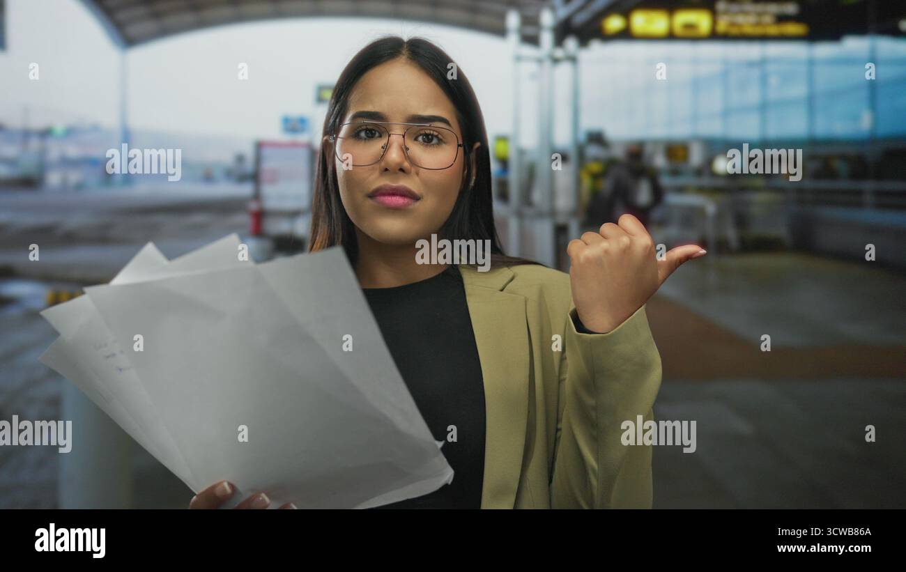 Woman thumb proudly pointing toward hi-res stock photography and images ...