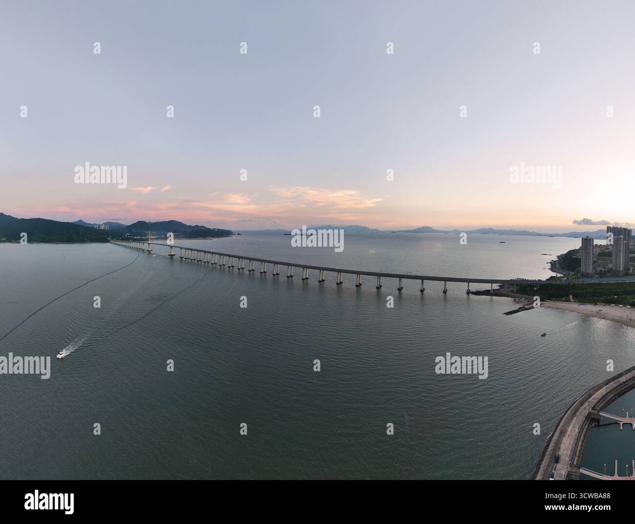 Aerial photography of Huizhou Bay Bridge in Hezheng East Bay, Huidong ...