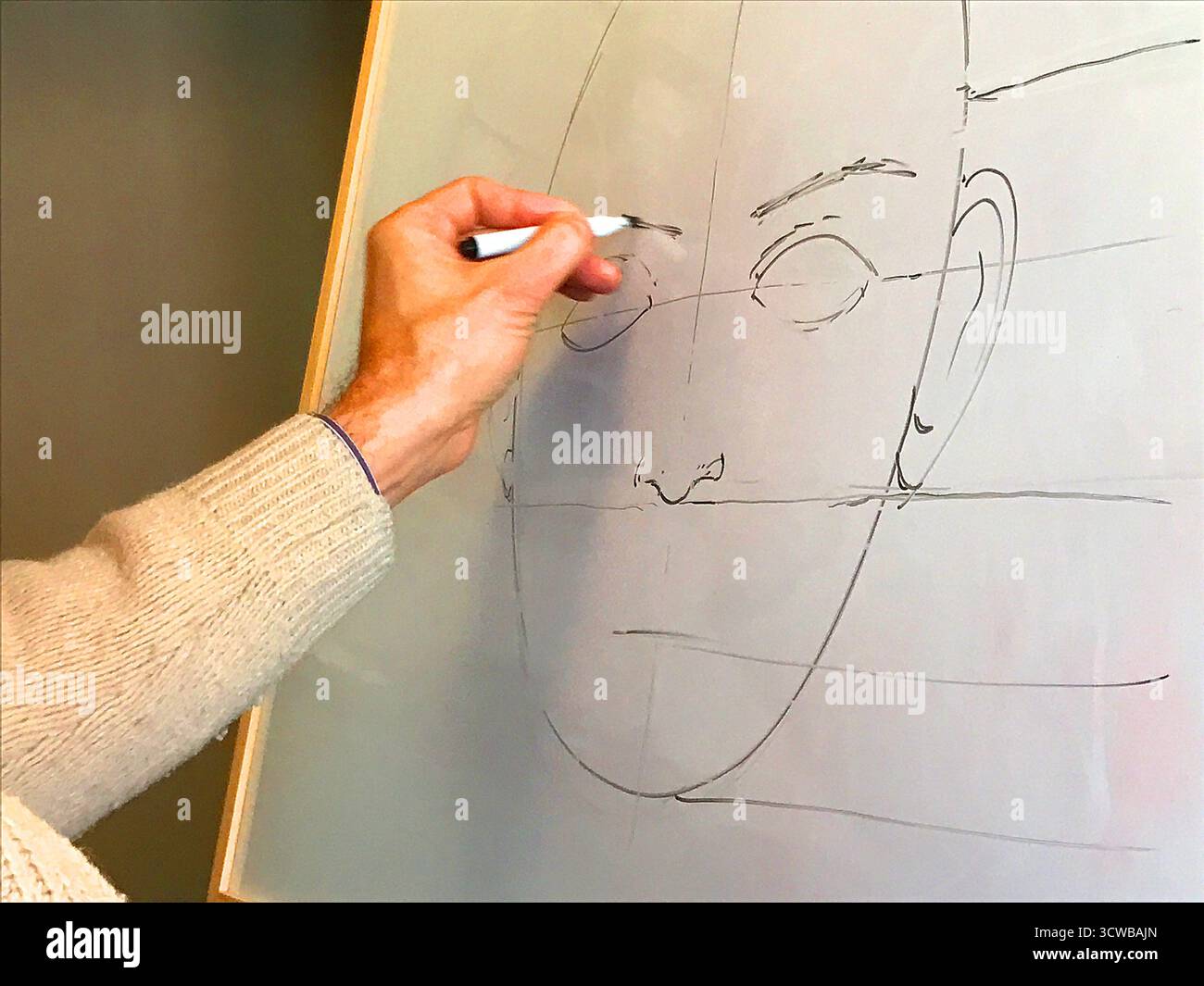 Hand drawing man face hi-res stock photography and images - Alamy