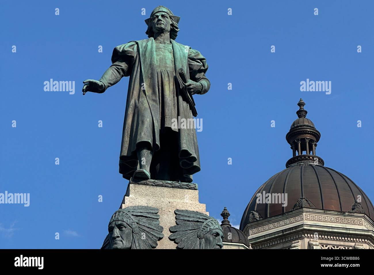 A statue of Christopher Columbus stands in downtown Syracuse, N.Y ...