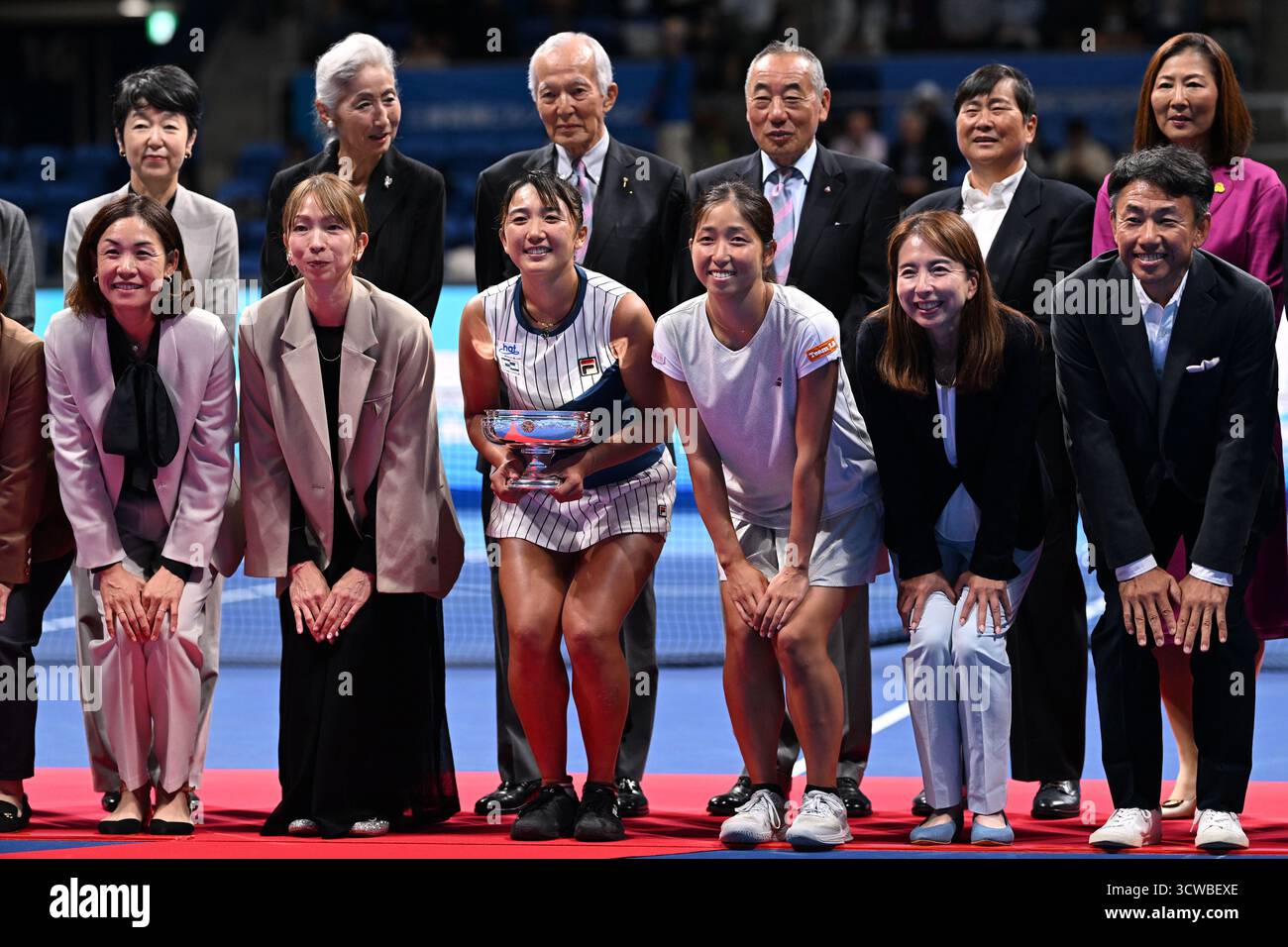 Kyoka Okamura (third from left), Ayano Shimizu (fourth from left), and ...