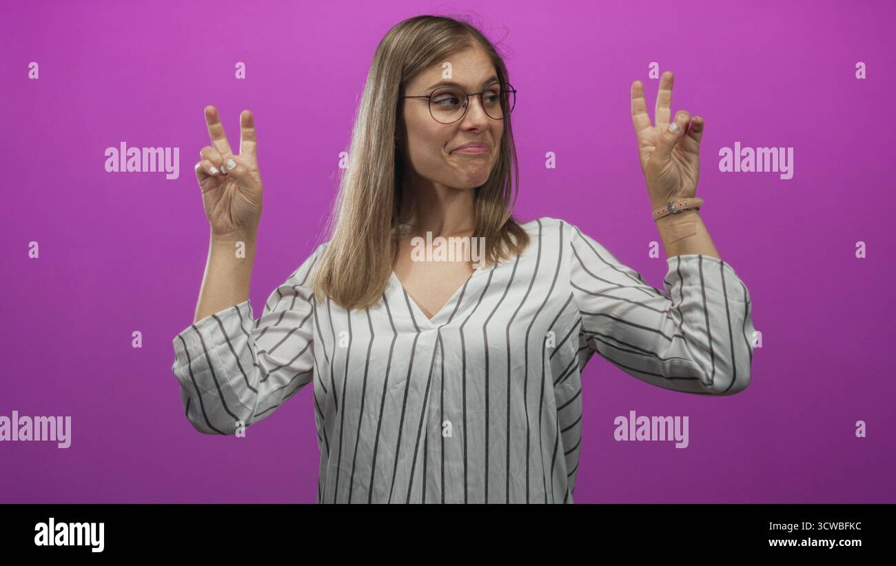 Woman showing air quotes hands hi-res stock photography and images - Alamy