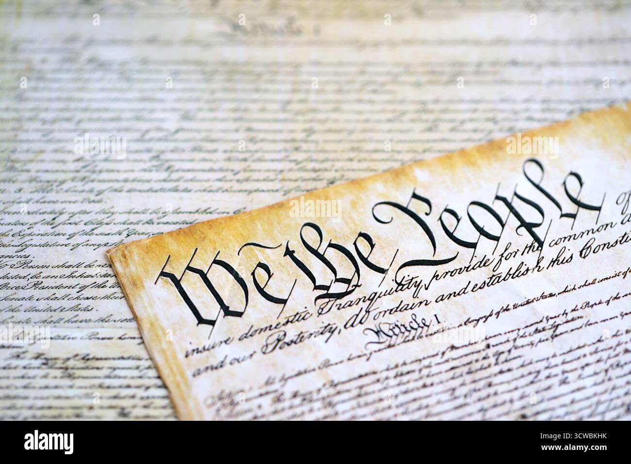 We the people, the beginning of the preamble to the United States ...