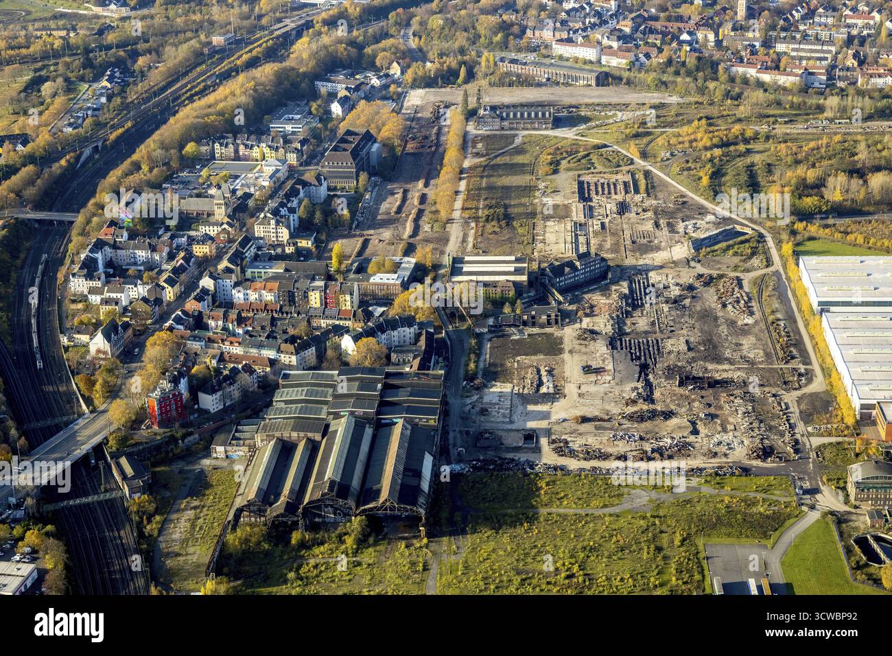 Aerial view, Union wasteland at Rheinische Strasse, Unionviertel ...