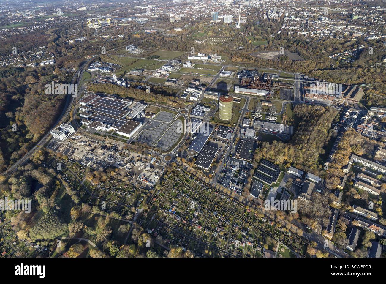Aerial view, Wilo-Pumpen, industrial area Phoenix-West, Hoerder ...