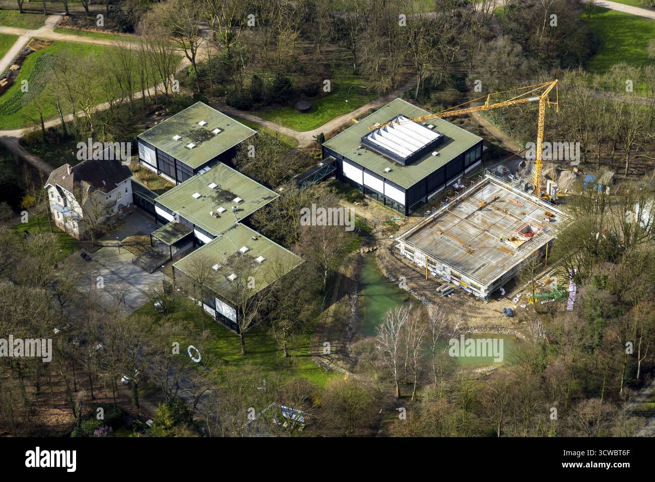 Aerial view, municipal park, Josef-Albers-Museum square, construction ...