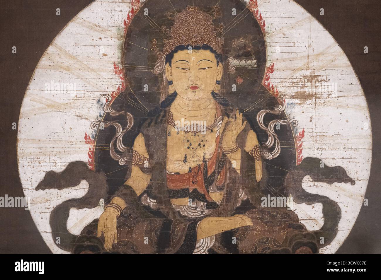 Wall hanging, painting of the Bodhisattva Akasagarbha or Bodhisattva of ...