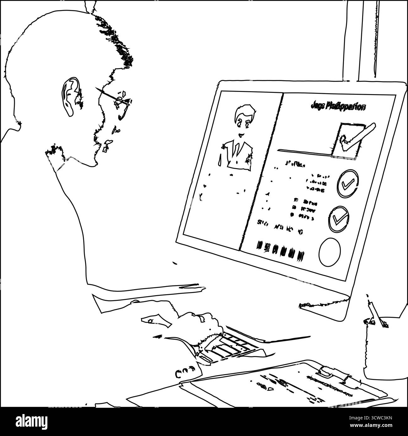 Online job application Black and White Stock Photos & Images - Alamy