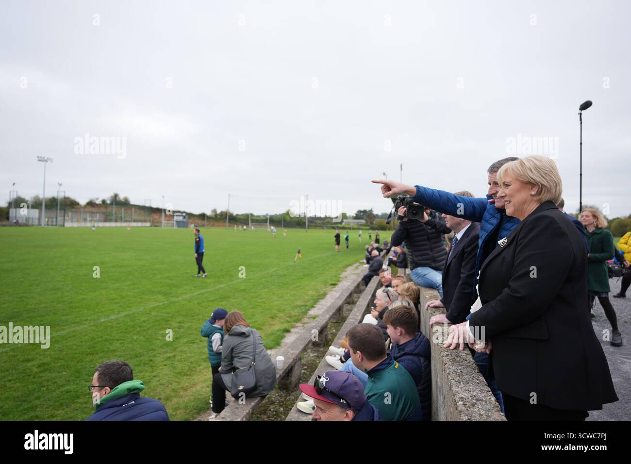 Fine Gael Presidential candidate Heather Humphreys watches a game ...
