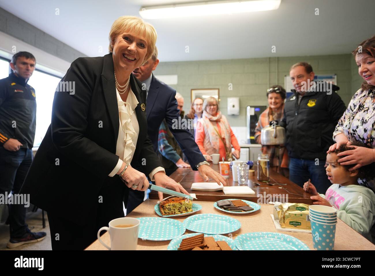 Fine Gael Presidential candidate Heather Humphreys cuts a cake at half ...