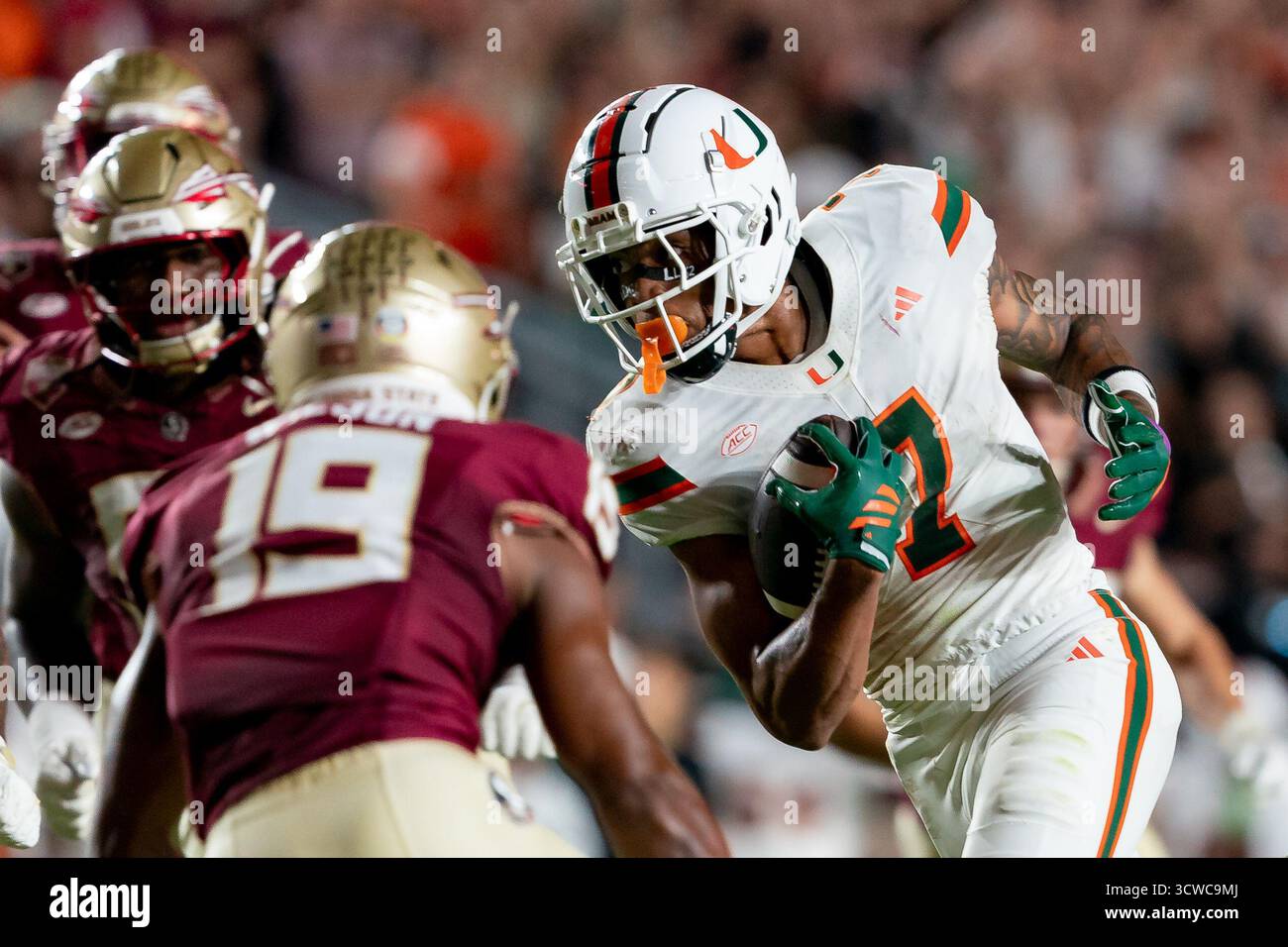 TALLAHASSEE, FL - OCTOBER 04: Miami Hurricanes wide receiver CJ Daniels ...
