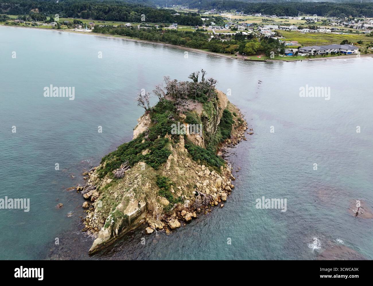 A drone photo shows Mitsukejima damaged by the 2024 Noto earthquake in ...
