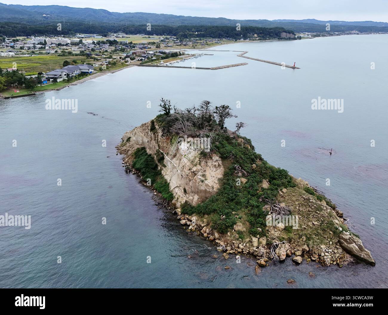 A drone photo shows Mitsukejima damaged by the 2024 Noto earthquake in ...