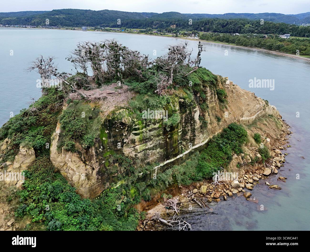 A drone photo shows Mitsukejima damaged by the 2024 Noto earthquake in ...