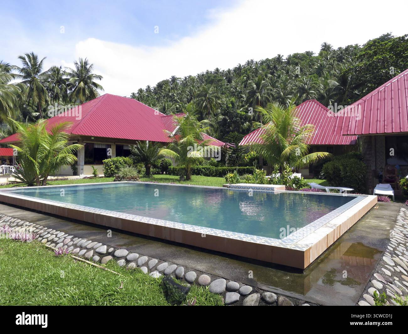Swimming pool and holiday bungalows, Pintuyan, Panaon Island, Southern ...