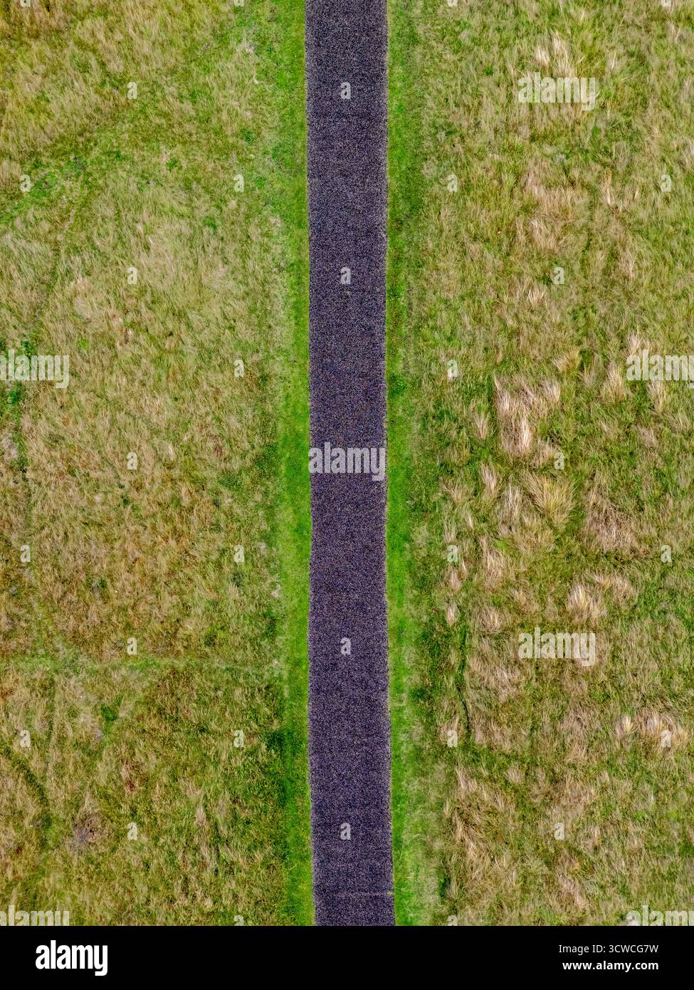 Birds eye view of the Crosby Coastal Path stretching through the ...