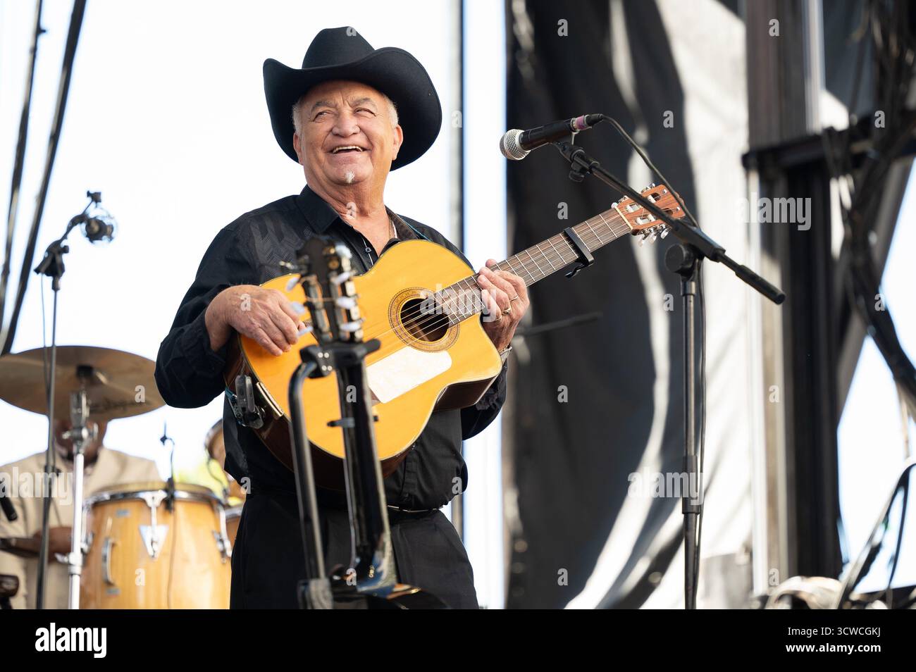 Cuban singer Eliades Ochoa performs during the concert at the ...