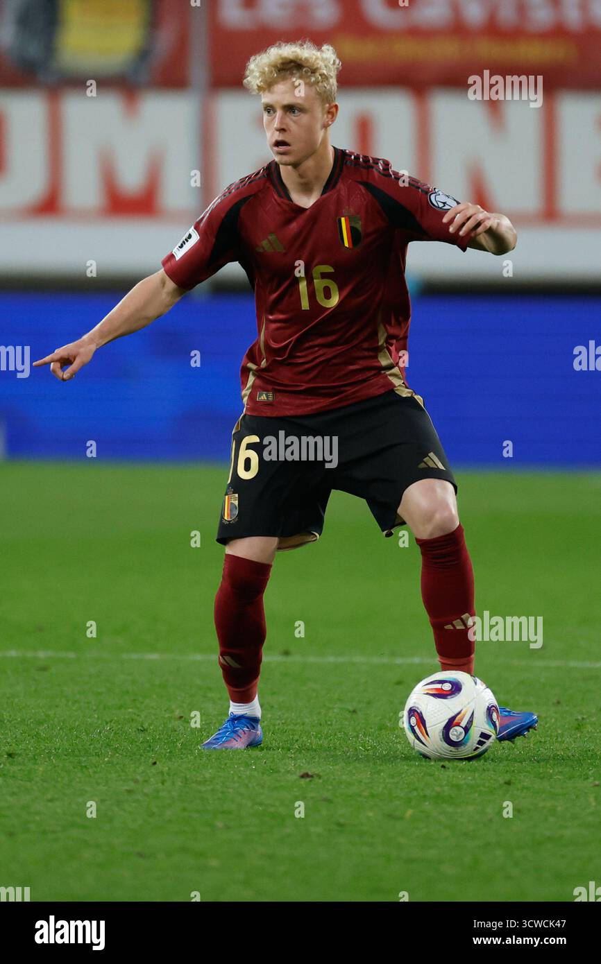 Belgium's Joaquin Seys during a World Cup 2026 group J qualifying ...