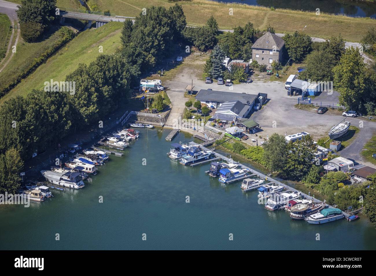 Aerial view, Dorstener Motor Yacht Club, Am Kanal, Wesel-Datteln-Kanal ...