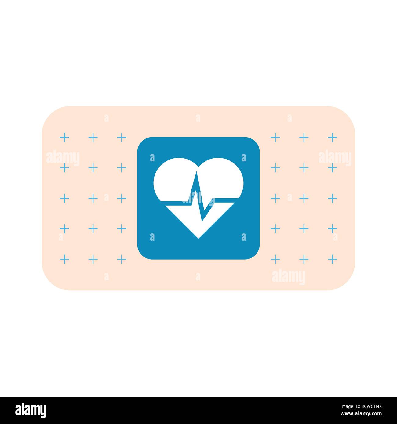 Medical Health Patch with Heart Pulse Symbol Stock Vector Image & Art ...