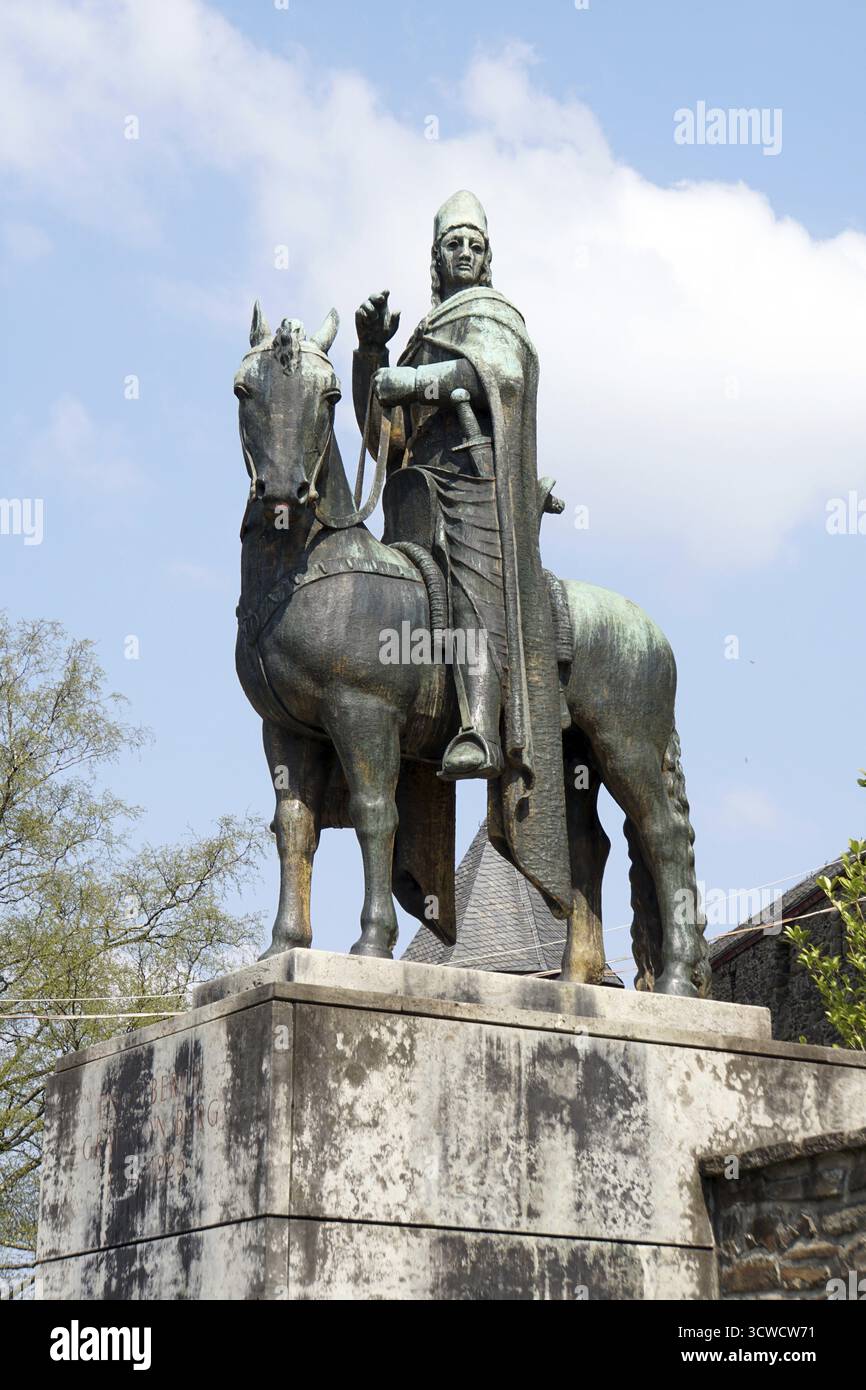 Equestrian statue of Count Engelbert II in front of Burg Castle ...