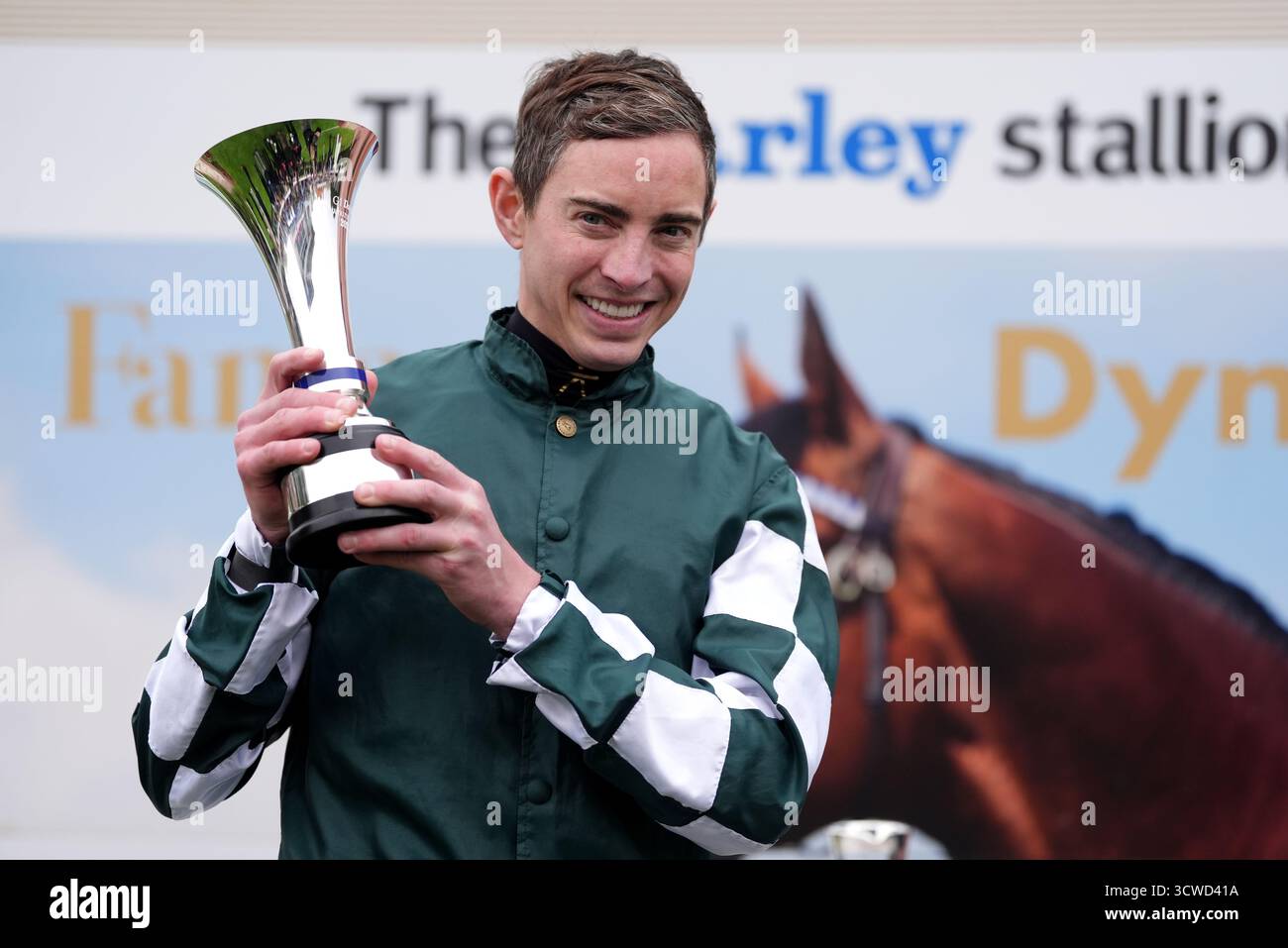 James Doyle after winning the Darley Dewhurst Stakes on Gewan during ...