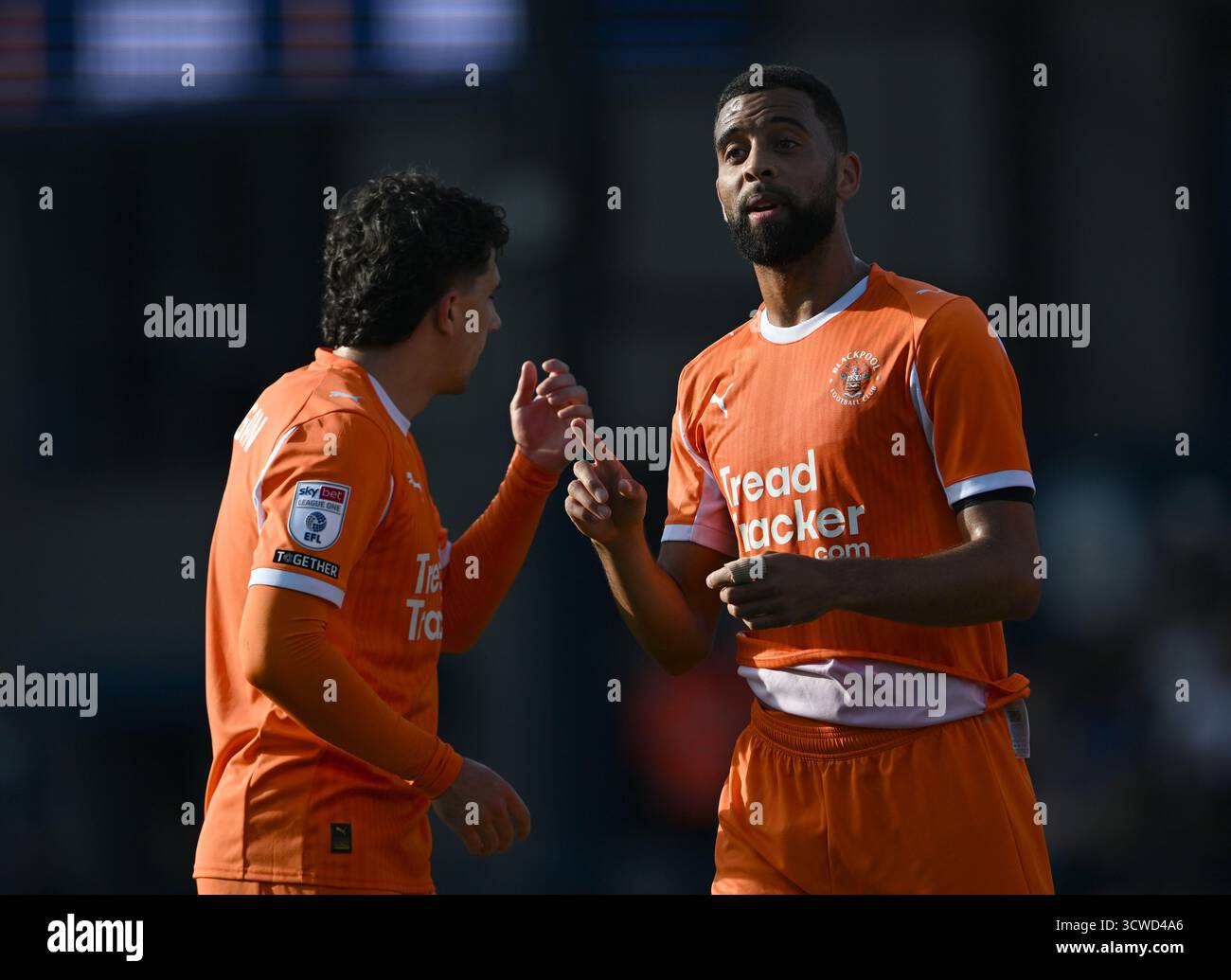 Blackpool's CJ Hamilton during the Sky Bet League One match at Edgeley ...