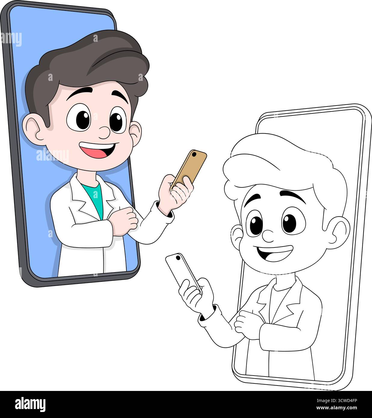 Teleconsultation vector vectors hi-res stock photography and images - Alamy