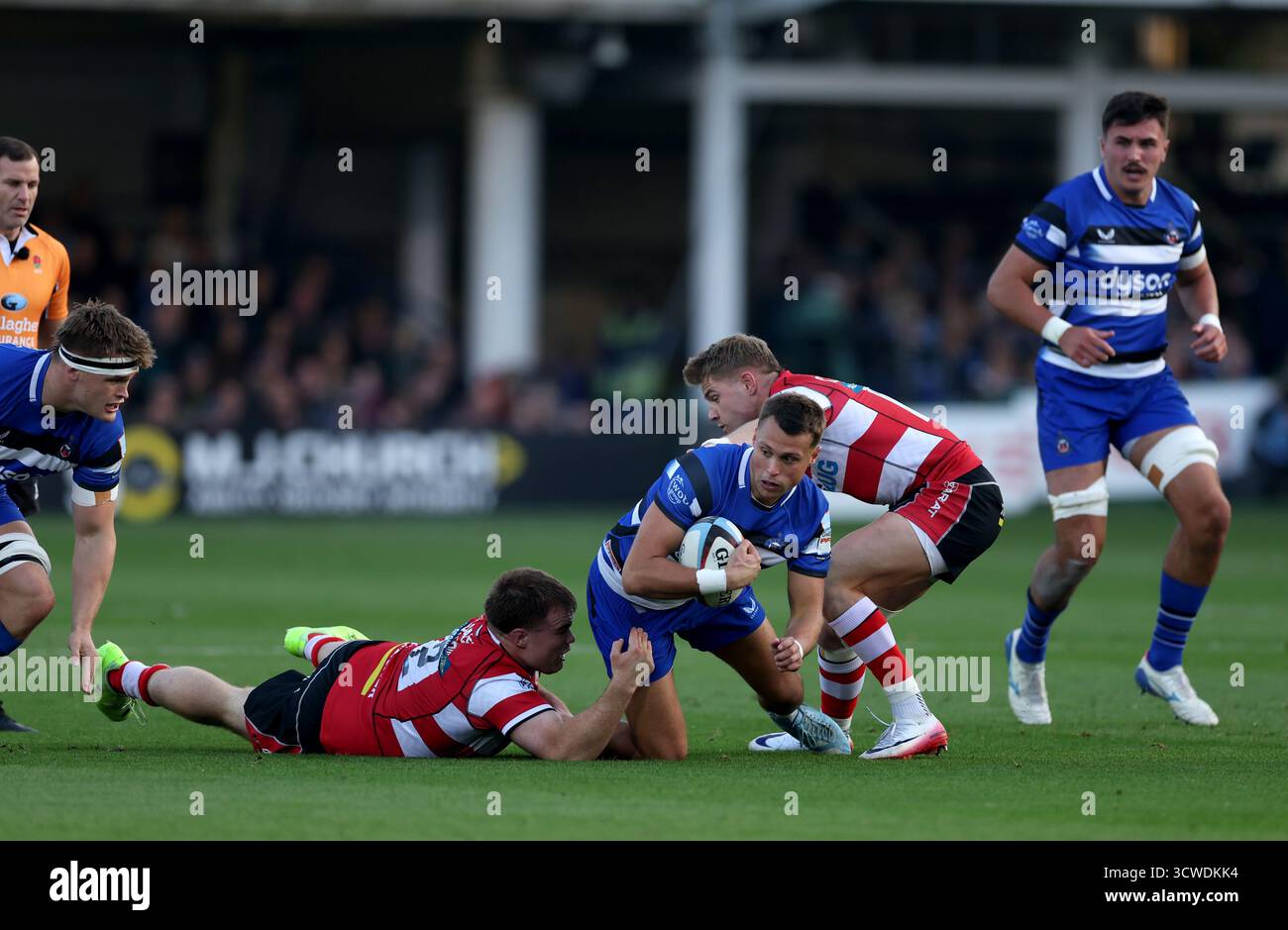Bath's Tom Carr-Smith is tackled during the Gallagher PREM match at The ...