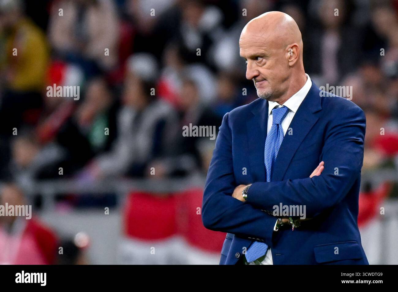Hungary's head coach Marco Rossi looks on during a World Cup qualifying ...