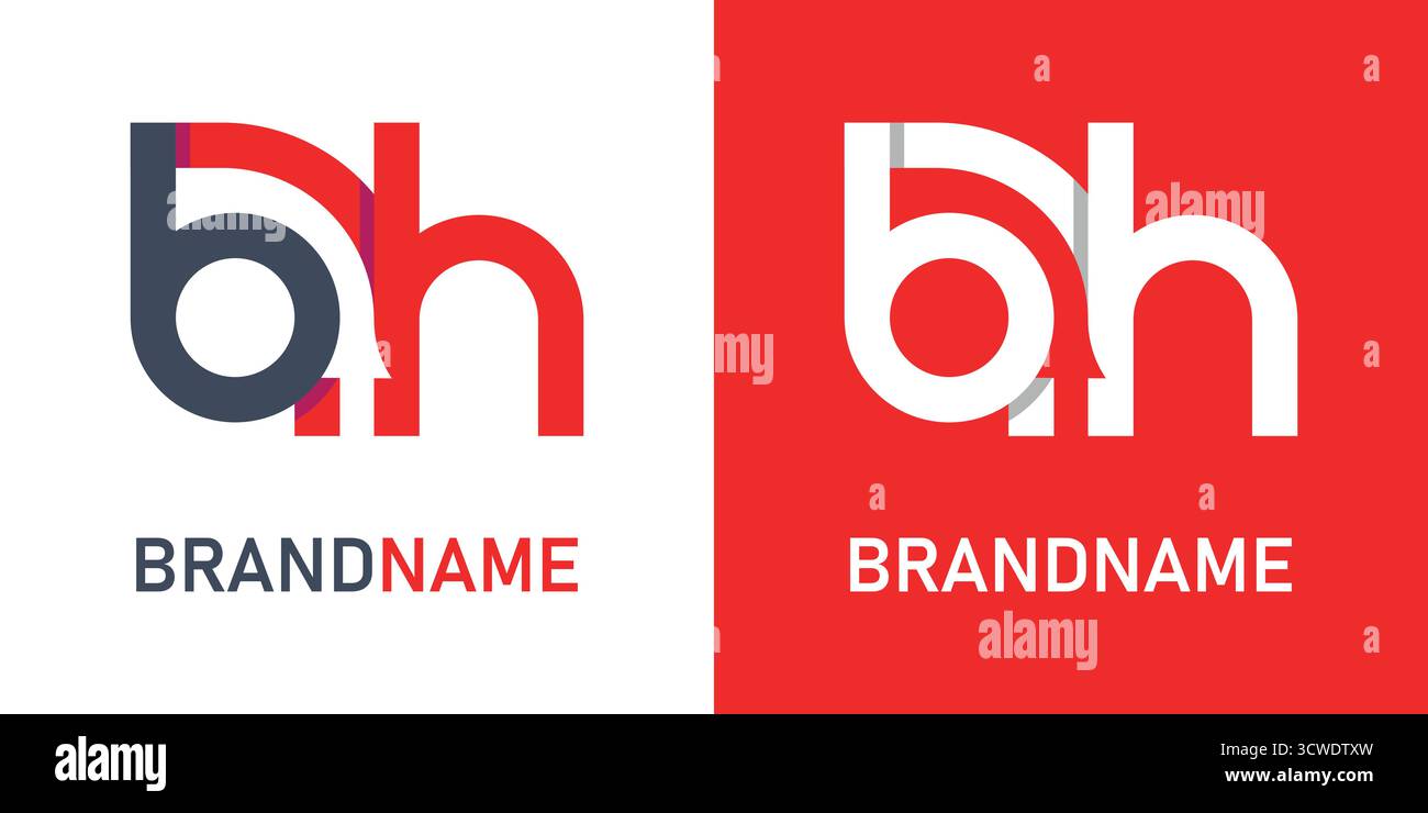 vector letter bh flat logo design Stock Vector Image & Art - Alamy