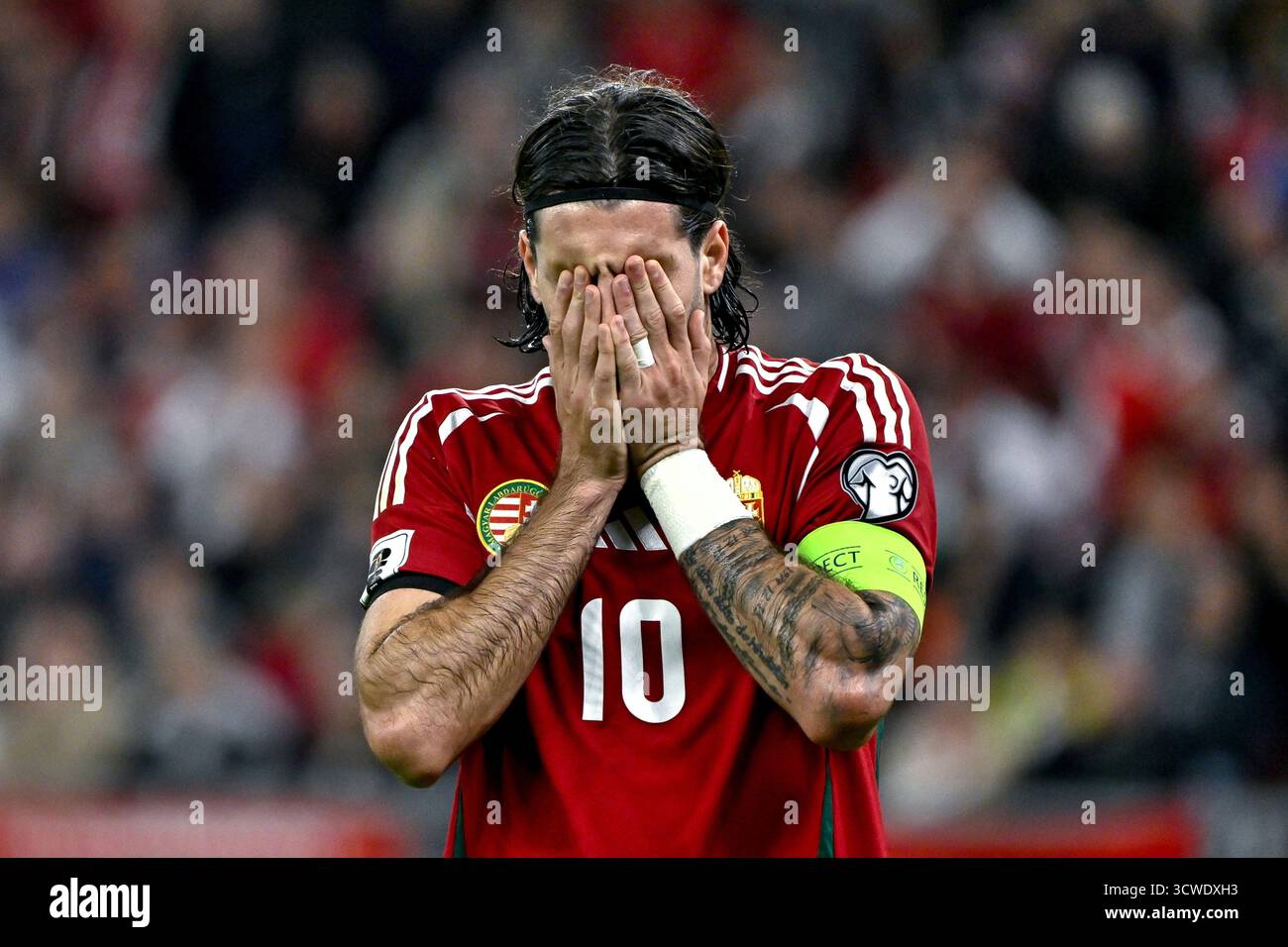 Dominik Szoboszlai of Hungary reacts during a World Cup qualifying ...