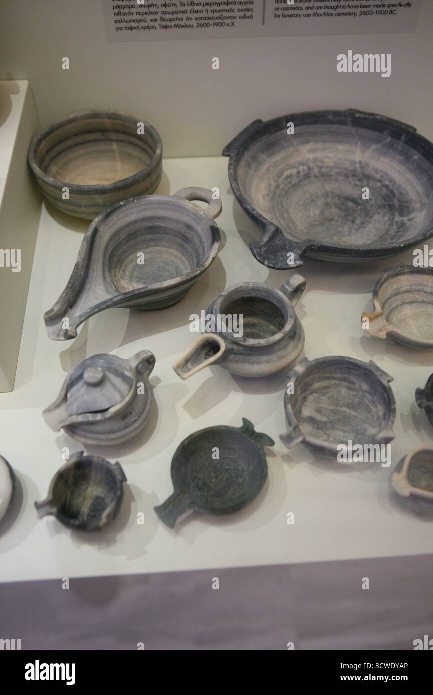Stone vases for funerary use with perfumes, oils cosmetic Found Mochlos ...