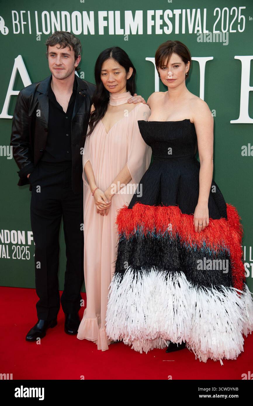 London, UK. 11 Oct, 2025. Pictured: Paul Mescal, Chloe Zhao and Jessie ...