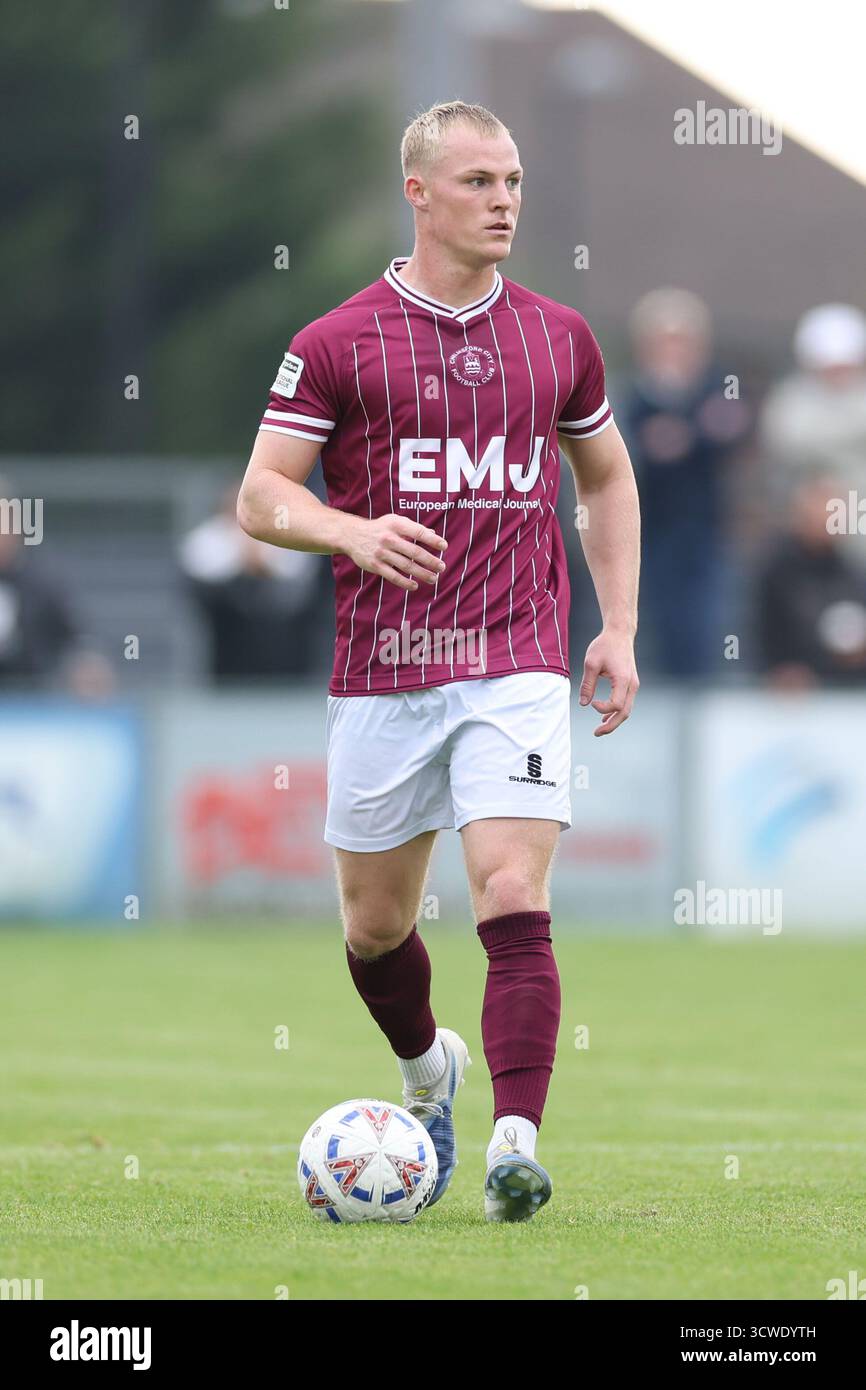 Ben Tompkins, of Chelmsford City, in possession of the ball during the ...